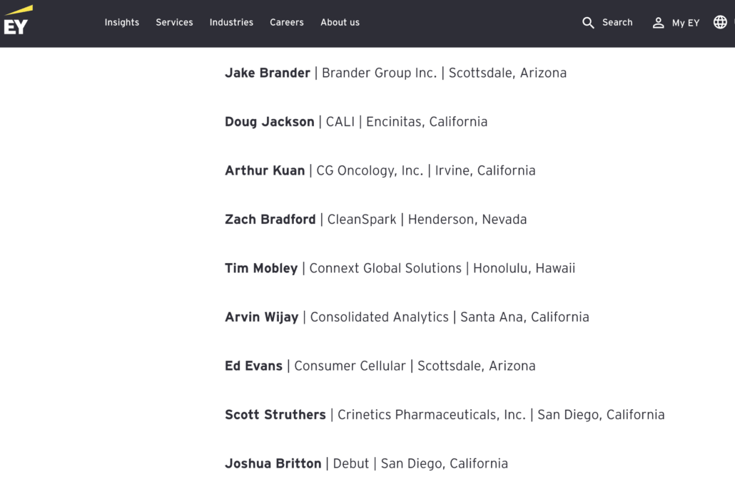 Jake Brander 2024 EY Entrepreneur Finalist