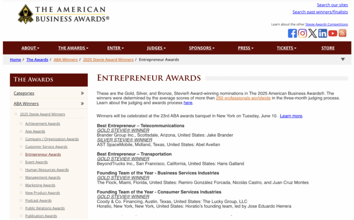 Jake Brander Named Entrepreneur of the Year | Brander Group