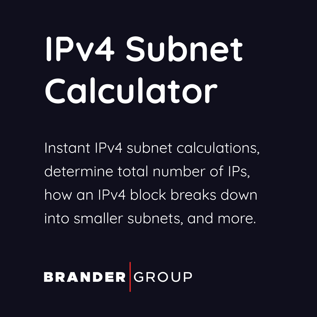 Ip Subnet Calculator Brander Group